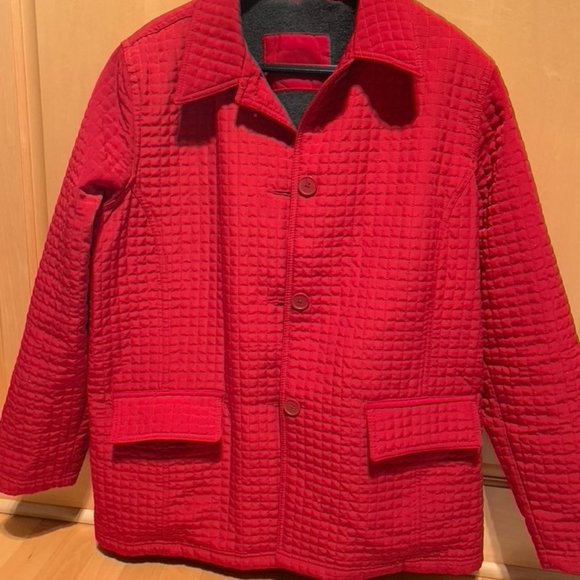 Merona | Jackets & Coats | Classic Vintage Red Quilted Barn Jacket ...